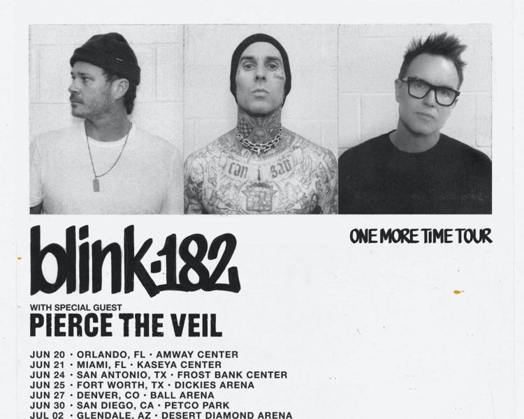blink-182 announce 2024 tour with Pierce The Veil