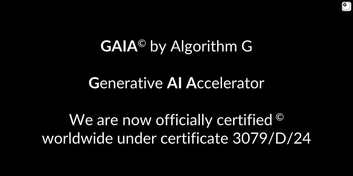 Algorithm G Announces GAIA© Certification as a Globally Recognized ...