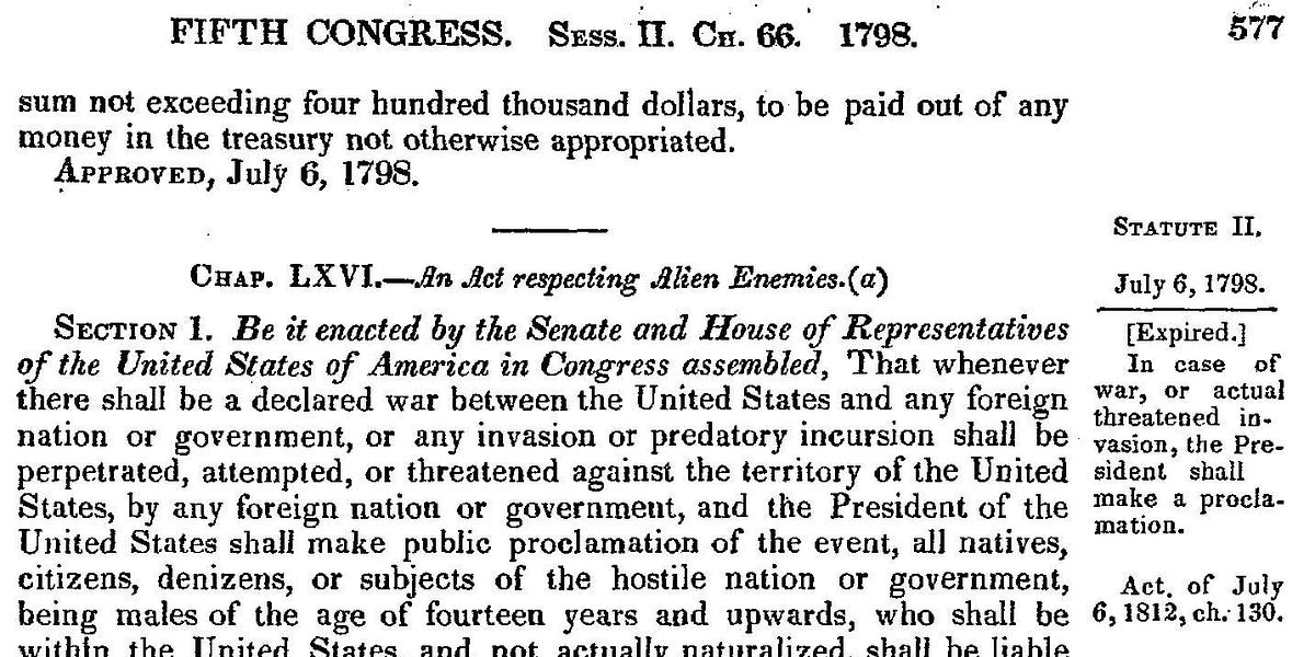 132. Five Questions About Trump's Alien Enemy Act Proclamation