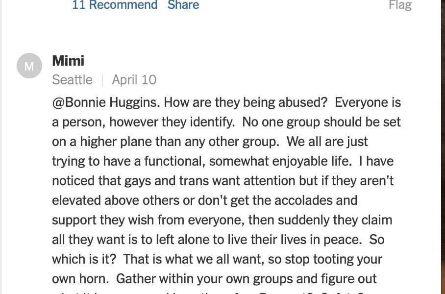 NYT Comment Worthy of Your Upvotes - by Lisa Simeone