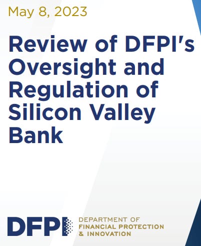 Five Thoughts on the California DFPI Report on the Failure of SVB