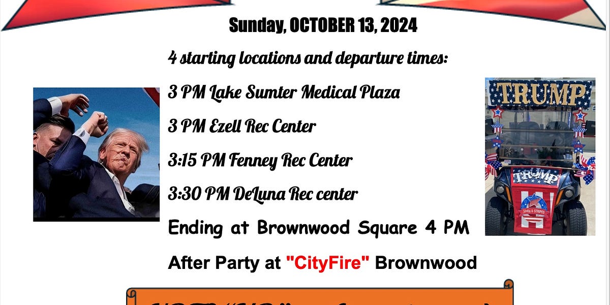 GOLF CART RALLY SUNDAY OCTOBER 13th - by Bob Rivernider