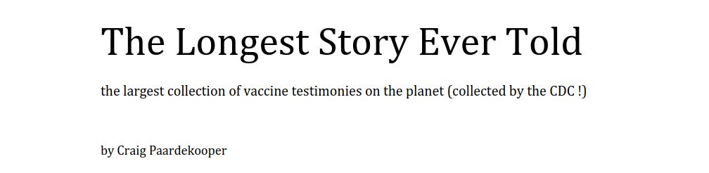 The Longest Story Ever Told: The Largest Collection of Vaccine ...