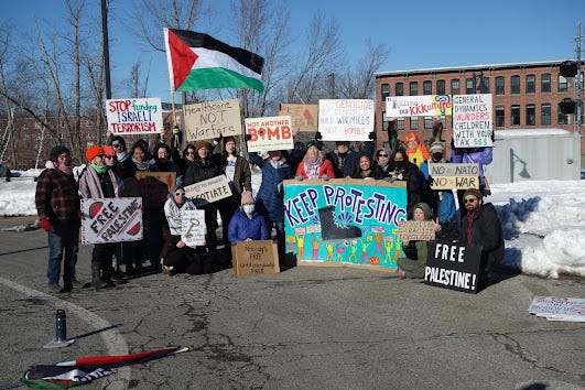 Palestine solidarity in Saco, Maine - Bruce Gagnon