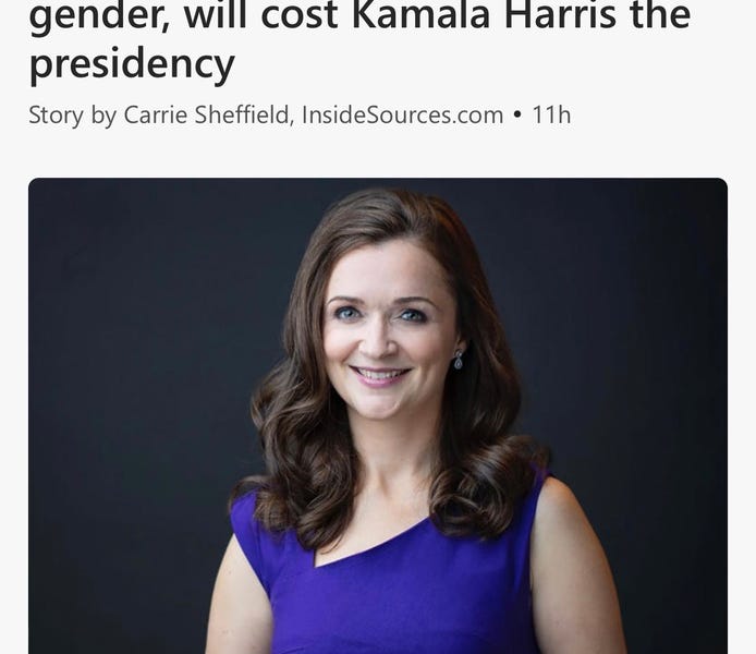 New Syndicated Column: Bad Policies, Not Gender, Will Cost Kamala Harris the Presidency