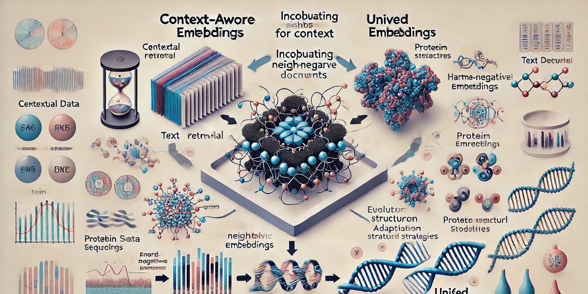 Unified Framework For Context Aware Embeddings Across Text Retrieval And Protein Modeling