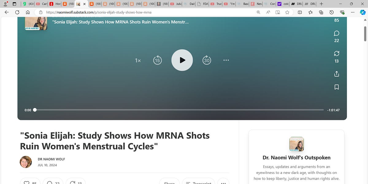 DR NAOMI WOLF & Sonia Elijah conduct a stunning interview on how mRNA technology (lipid nano ...