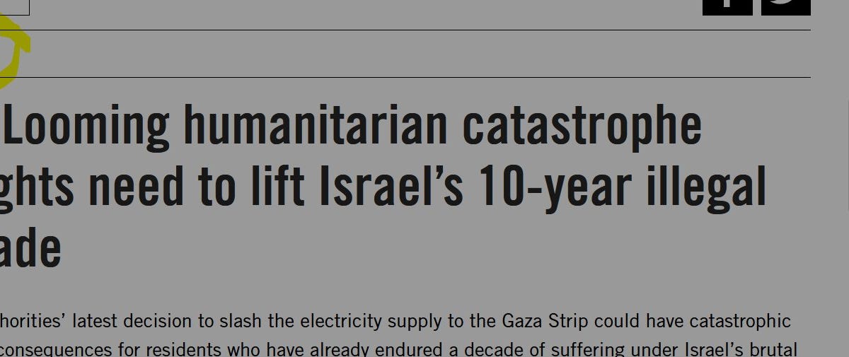 Das mit der Blockade des Gazastreifens - Herbert’s Substack