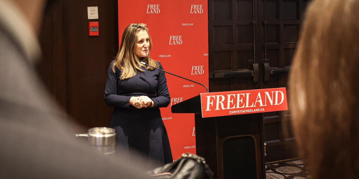 Freeland says Carney would be her finance minister