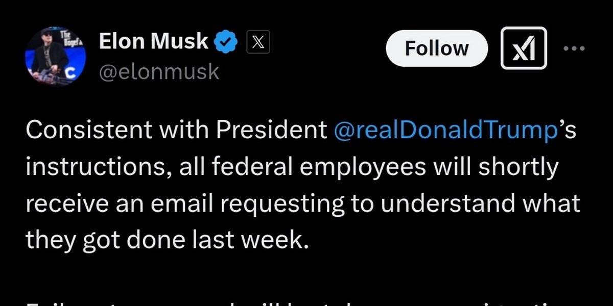 Comments - Federal Workers Send Me Responses to Musk's Ridiculous "Five ...