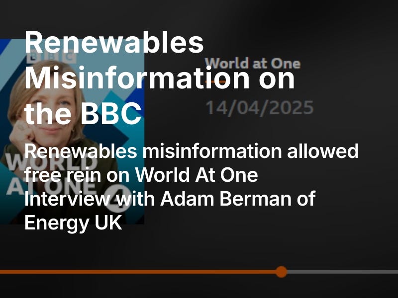 Renewables Misinformation on the BBC - by David Turver