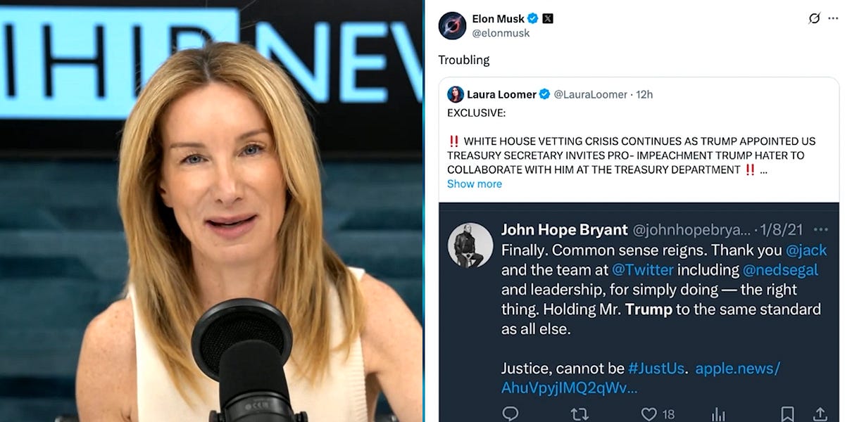 Elon Musk & Laura Loomer, Bonding Over Their Shared Exile from Trumpland?