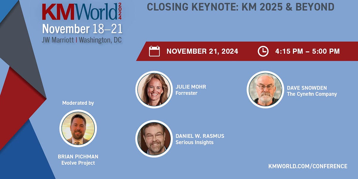 KMWorld 2024 Sparks a Review of My Previous KM Writing