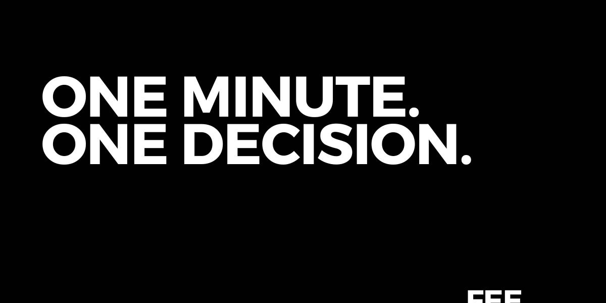 One minute, one decision - by Shane Breslin - Fee Sheet