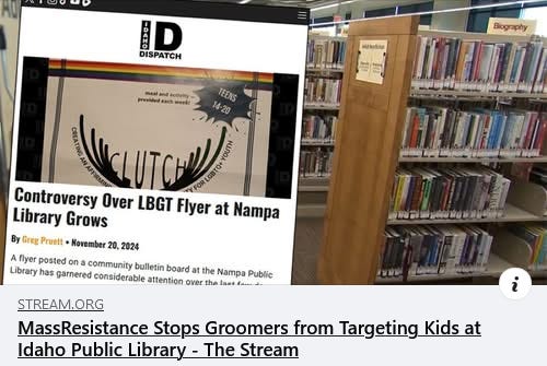 MassResistance Stops Groomers from Targeting Kids at Idaho Public Library