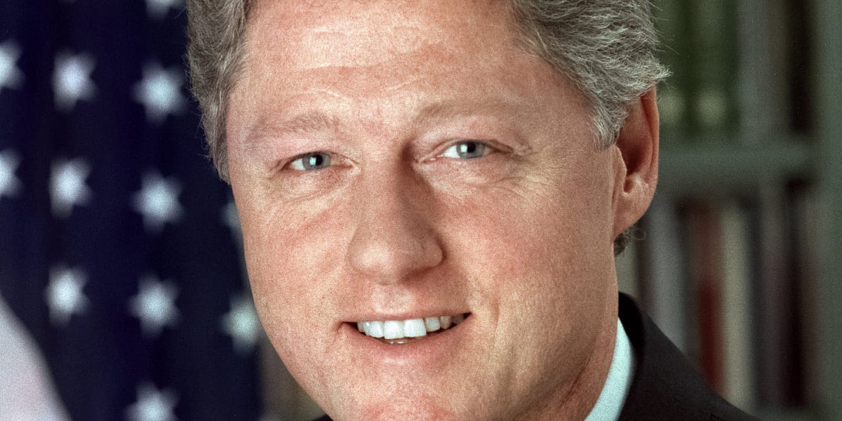 Bill Clinton Smiling Up On the Wall - Orcbrand