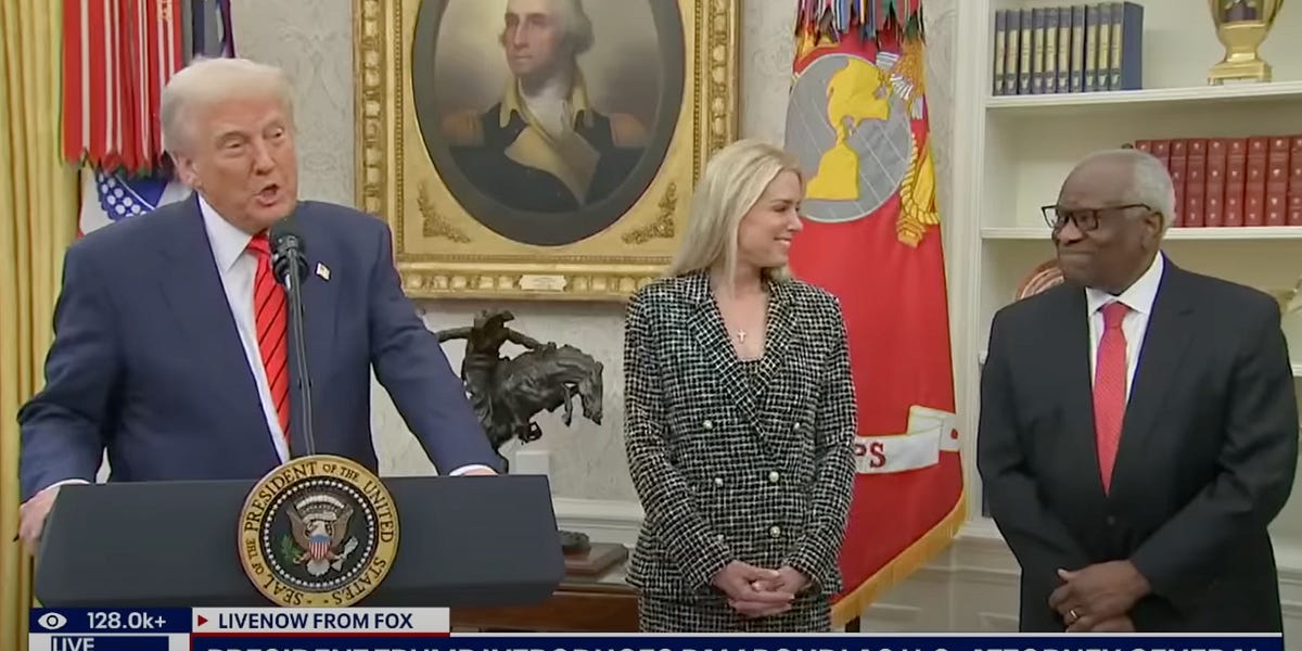 Pam Bondi Suddenly Finds Enemies List, Maybe Clarence Thomas Slipped It To Her In The Oval