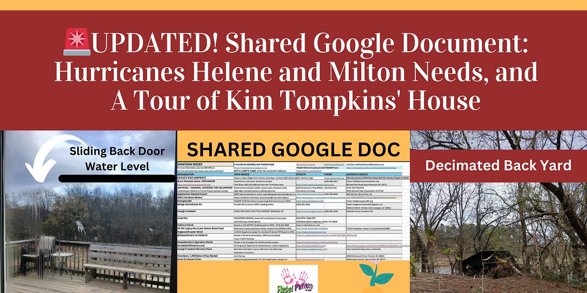 🚨UPDATED! Shared Google Document: Hurricanes Helene and Milton Needs ...