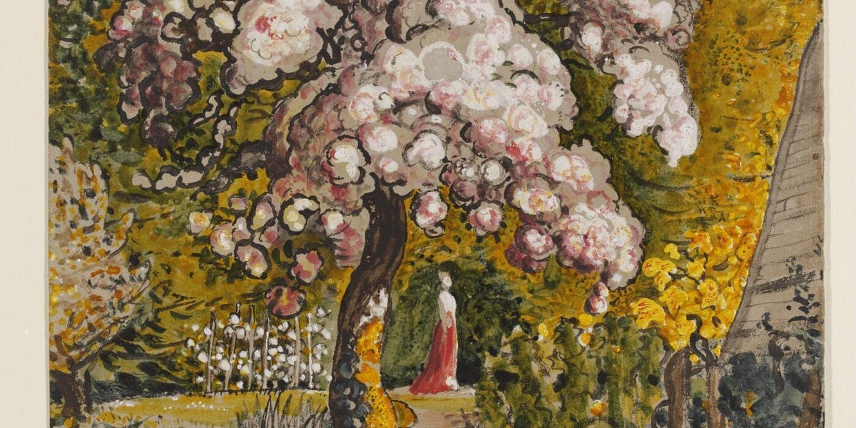 At Apple Blossom Time - by Deborah Vass - still sketching