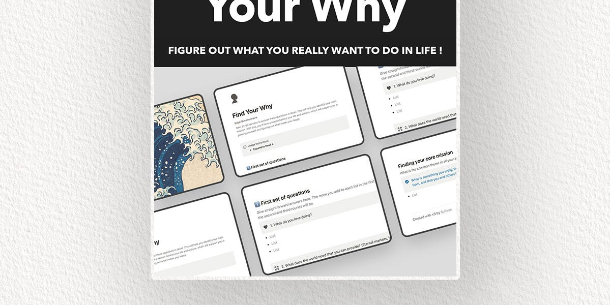 Find Your Why - a Workbook - Sullivan's Newsletter