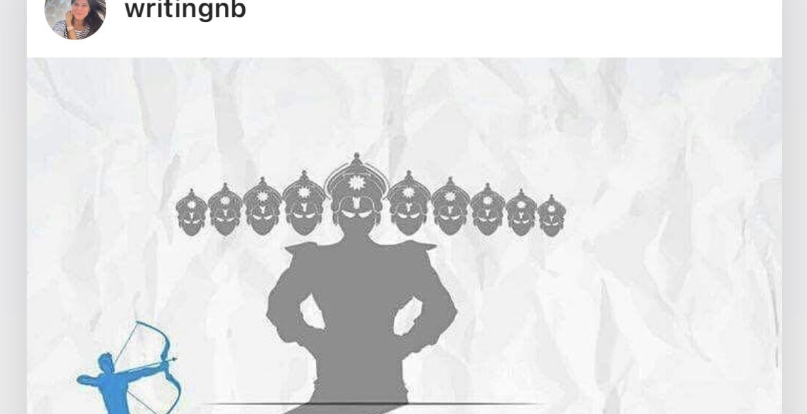 Kill the Ravan (evil) within - by Nitu Bhojwani - WritingNB