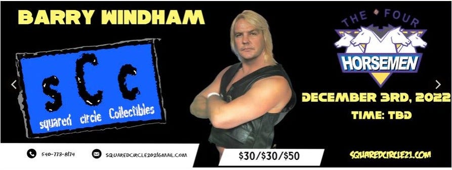 Meet Barry Windham Saturday in Winchester - by Jeff Quinton