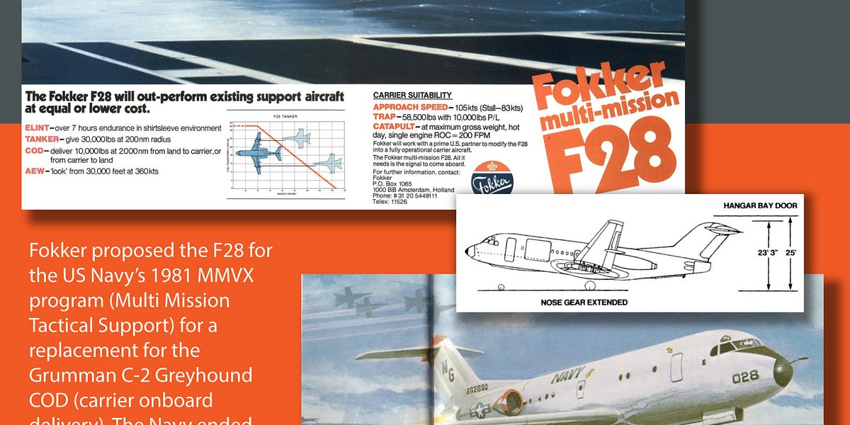 The INSANE Fokker F-28 Carrier Onboard Delivery (COD) Proposal