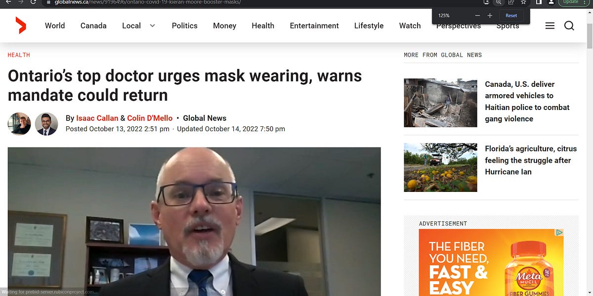 'Ontario’s top doctor (Kieran Moore) urges mask wearing, warns mandate ...