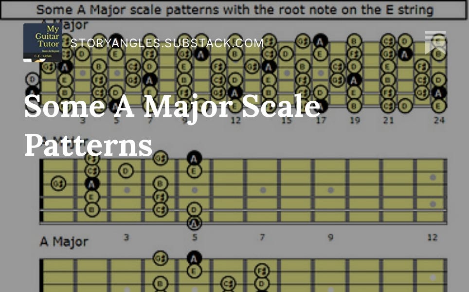 Some A Major Scale Patterns - by C. L. Nichols