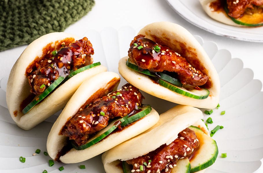 Korean Fried Chicken Bao Buns - by Thanh Berthou