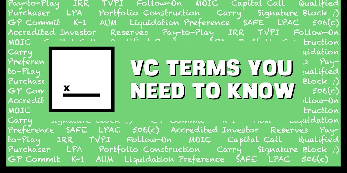 VC terms you need to know - by Weekend Fund