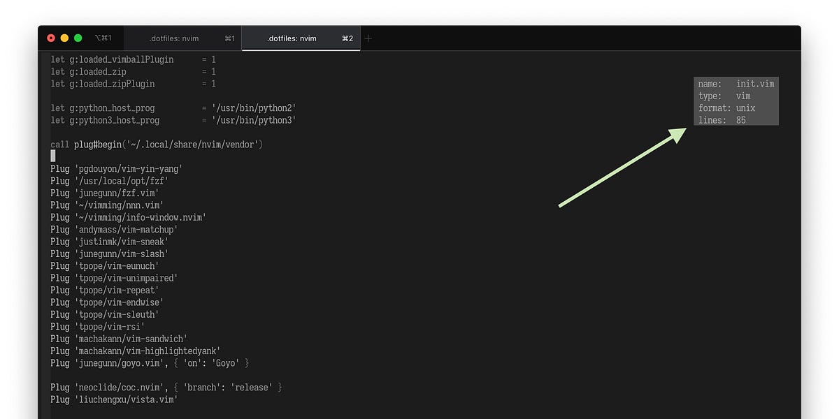 info-window.nvim: replacing statusline plugins with floating window
