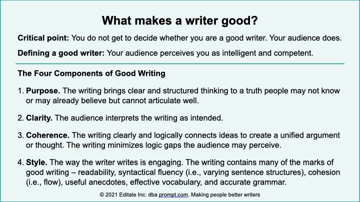 What makes a writer good? - by Brad - The Occasional Post