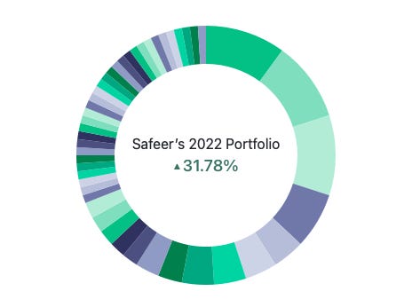 My 2022 stock portfolio - by Safeer Mohiuddin - 101.finance