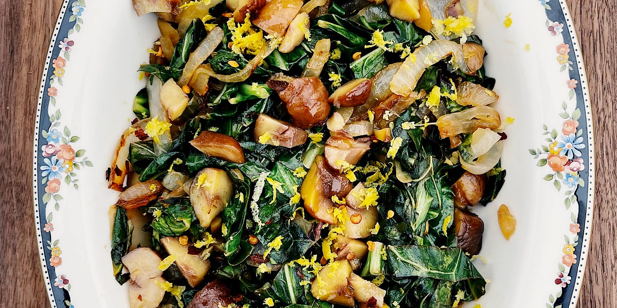 Rome-Inspired Greens with Chestnuts - by Annie Fenn, MD