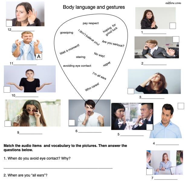 Body language and gestures - by Peter Snashall