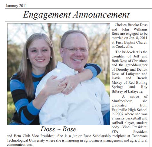 Congressman John Rose is decades older than his wife. They were engaged ...