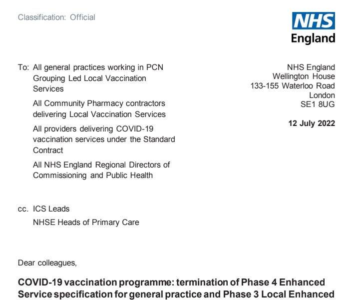 Letter from an NHS Whistleblower to NHS England regarding phase 5 of ...
