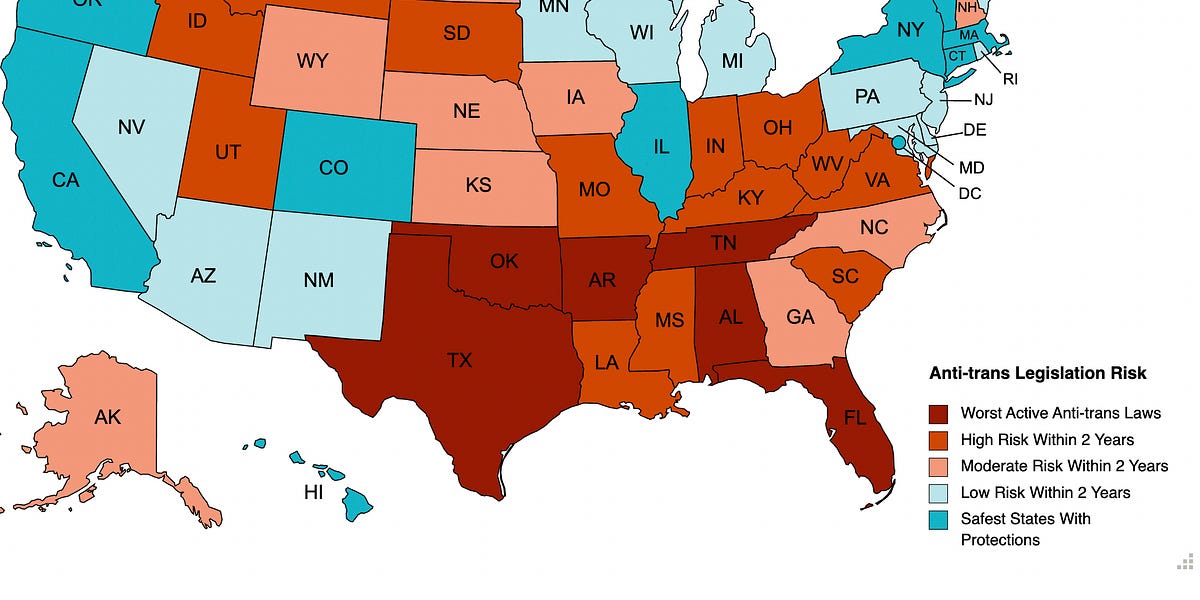 The Final Anti-Trans Legislative Risk Map Of 2022
