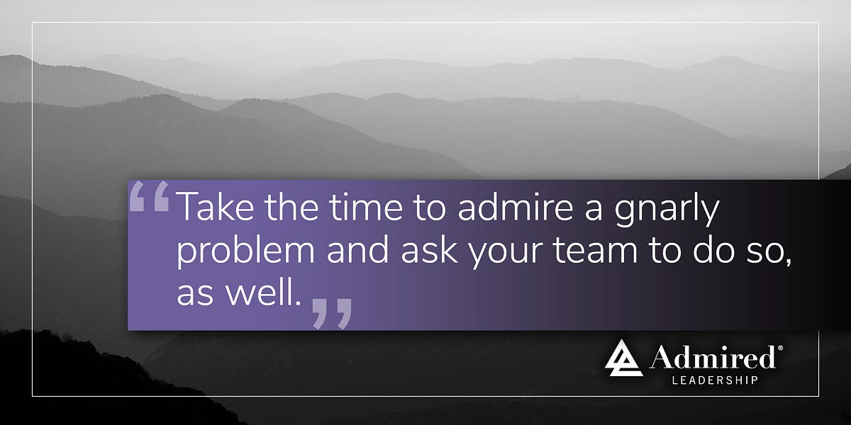 Admire the Problem - Admired Leadership Field Notes
