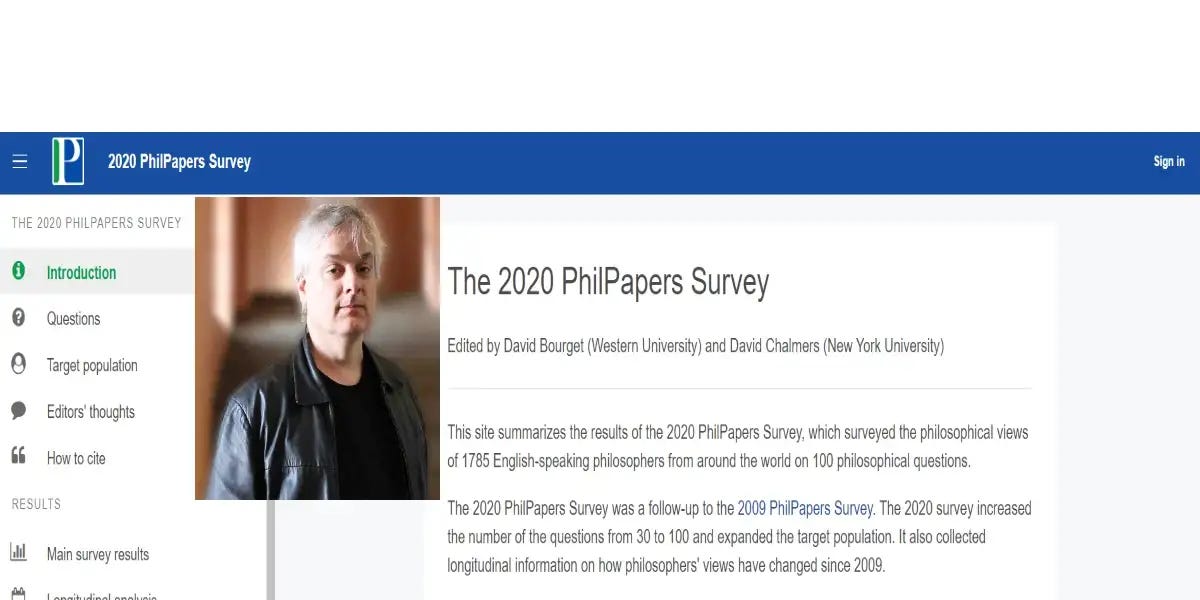 David Chalmers’ 2020 Survey of Analytic Philosophers’ Views: History ...