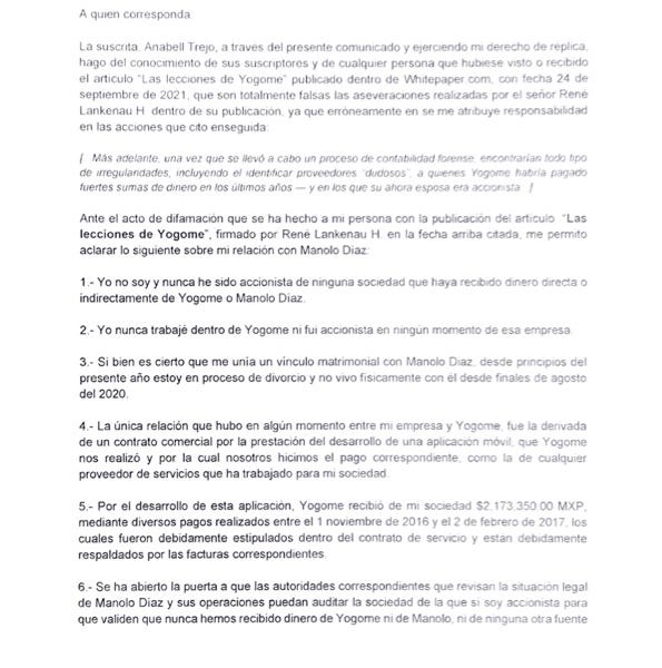 Réplica al caso Yogome - by René Lankenau H - Whitepaper.mx