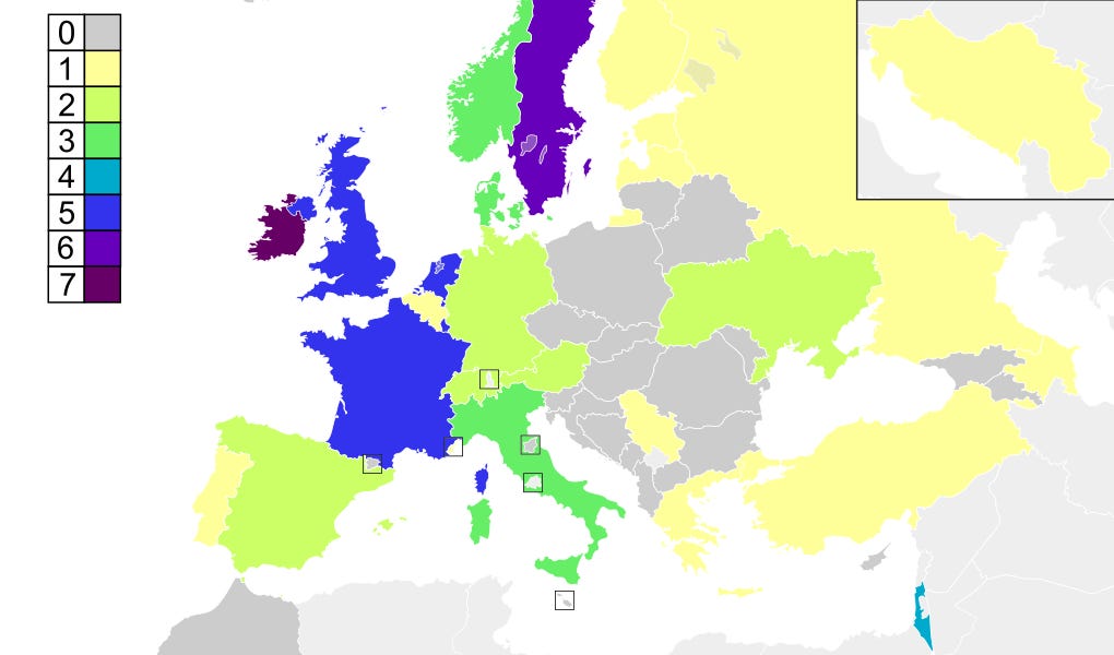 Eurovision, in three maps and a chart - by Jonn Elledge