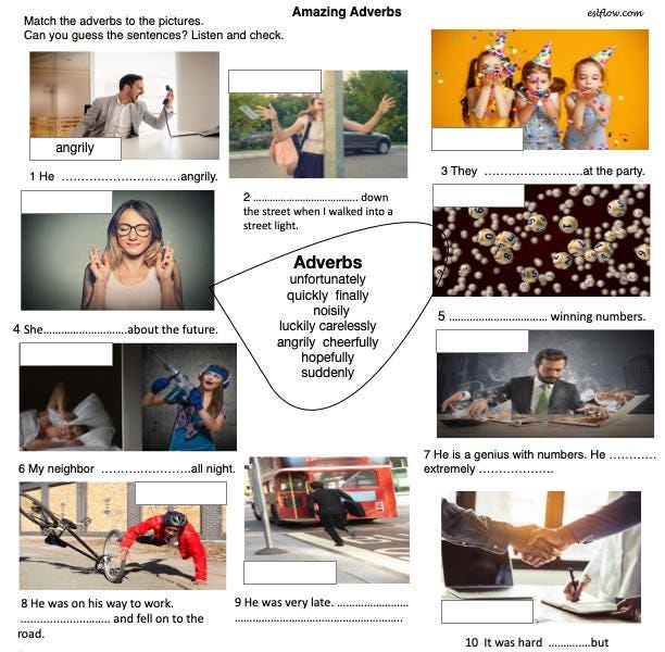 Amazing adverbs - by Peter Snashall - Eslflow’s Newsletter