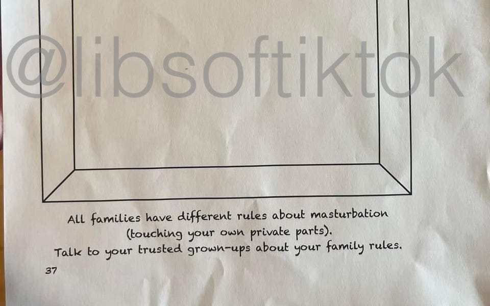 Kindergarteners sent home with masturbation assignment