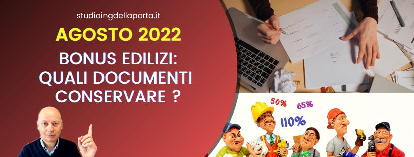 BONUS EDILIZI: quali documenti conservare