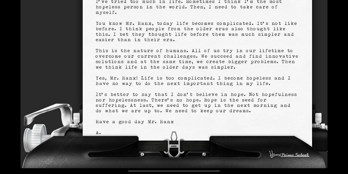 Letter to Mr. Hanx #1 - by امیر مهرانی - Amir Mehrani