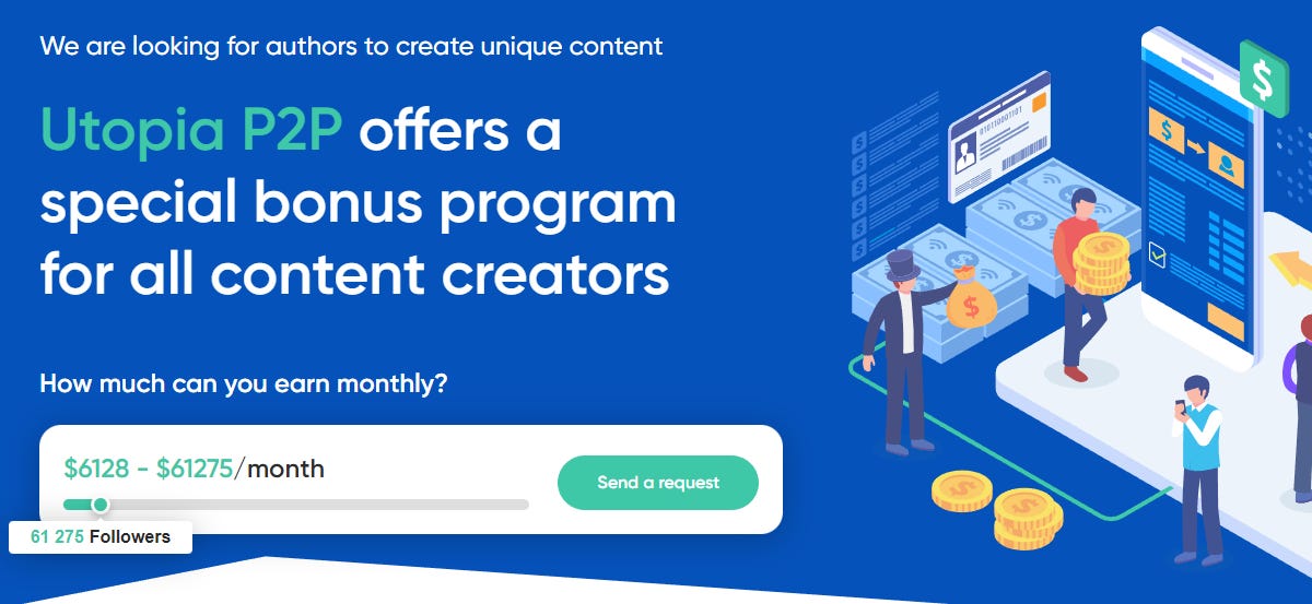 Utopia P2P’s special bonus program for creative talents!