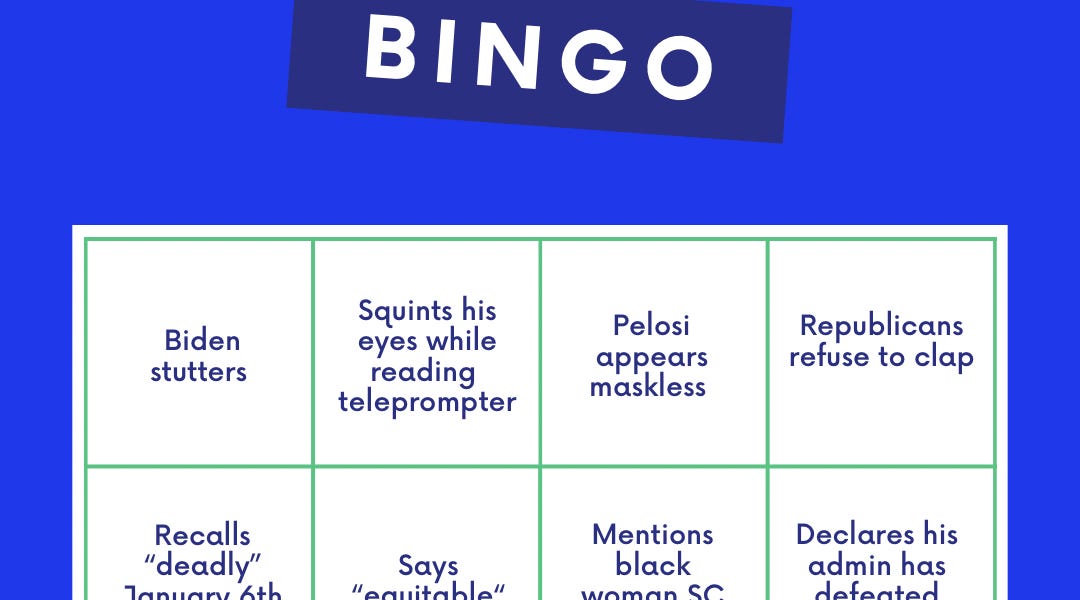 Game Night: Biden State of the Union Bingo