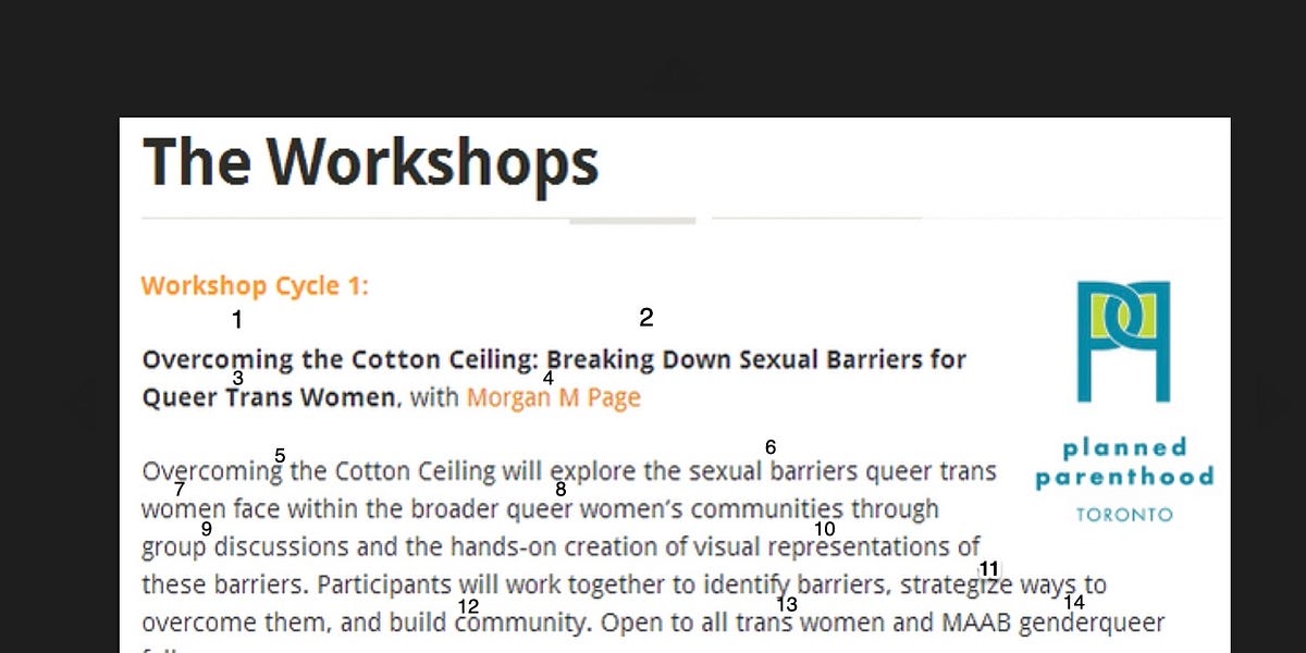 Overcoming the Cotton Ceiling, annotated